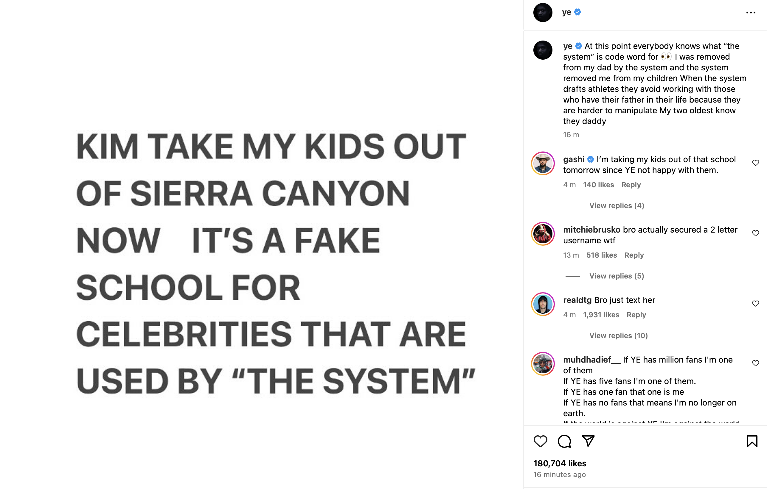 Kanye West Demands Kim Kardashian Remove Kids From “Fake” School ...